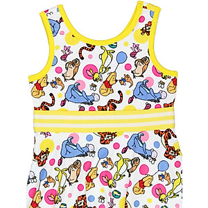 Winnie The Pooh Baby Toddler Girls Fit and Flare Ultra Soft Dress (18 Months, White/Yellow)