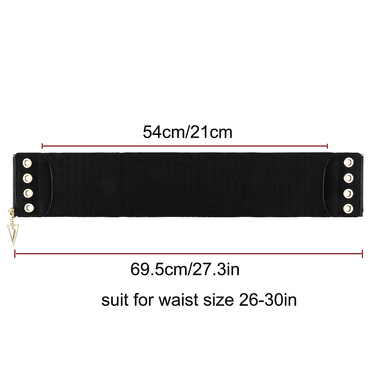 Ayliss Women Wide Elastic Waist Belt Cinch Stretch Fashion Waistband Stretchy Dress Belt Band Wrap Vintage Lady Dresses (Black #2)