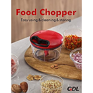 Manual Food Chopper, Hand Pull String Onion Chopper, Dishwasher Safe Food Mincer, No BPA Food Grade Material, 2.5 Cups 0.6L