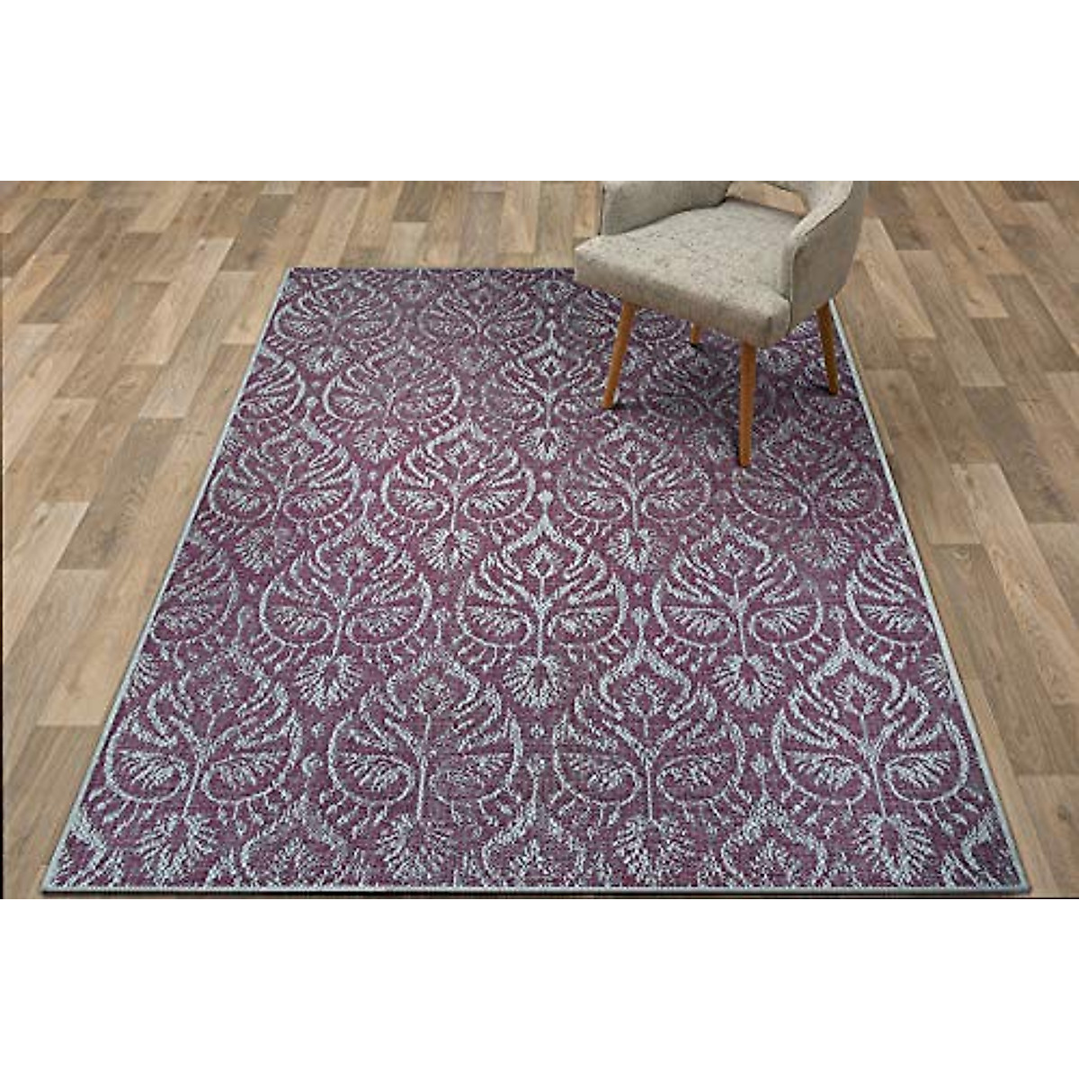 Couristan Marseille Cassis Indoor/Outdoor Area Rug, 2' x 3'7", Plum-Ivory