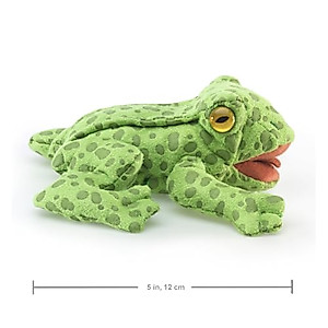 Folkmanis Mini Frog Finger Puppet Plush, Green, 1 EA