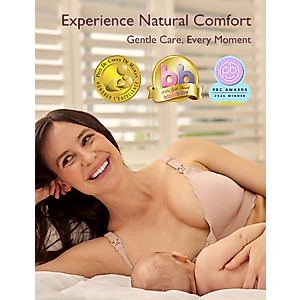 Momcozy Nursing Bras for Breastfeeding 2 Pack, YN46 Jelly Strip Support Comfort Maternity Bra, Seamless Soft Wirefree Pregnancy Bra