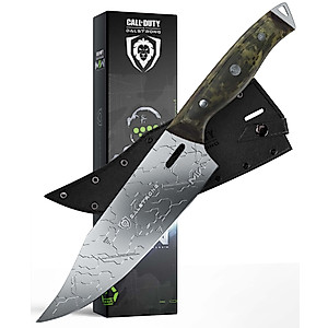 Dalstrong Chef Knife - 8 inch - Call of Duty Edition - Exclusive Collector Set - High-Carbon 9CR18MOV Steel - G10 Digital Camo Handle - Ultra-Thin Zero Friction Blade - Chef's Knife - Leather Sheath