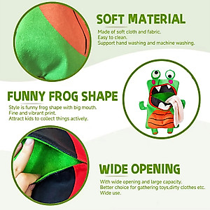 Trantranapa 42 x 19” Funny Frog shape Door Hanging Laundry Hamper Bag with Adjustable Handle Wall-mounted Storage Bag For Clothes Toy Laundry Closet Collector over the door hamper Bag (Frog Shape)
