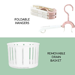 LogarMéxico Portable Washing Machine 6.5L - Mini Washing Machine - Small Washing Machine - Mini Washer Machine - Foldable Washing Machine - Portable Washer Machine -(Green)- 2 Foldable Hangers