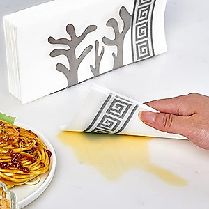 LITOPAK 200 Pack Paper Hand Towels for Bathroom, Linen Like Guest Towels Disposable, and Paper Napkins Disposable for the Bathroom, Kitchen, Wedding, Party, and Dinner. (Silver)