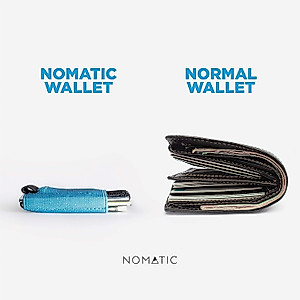 NOMATIC Minimalistic Wallet for Men and Women - Slim Wallet Fits In Front Pocket - Holds 4-15 Cards - Hidden Cash Holder and Key Holder Pocket (Black)