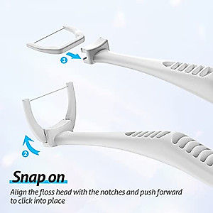 Dental Floss Picks, Clean Dental Flossers Kit with 1 Handle and 120 Extra Strength Refills