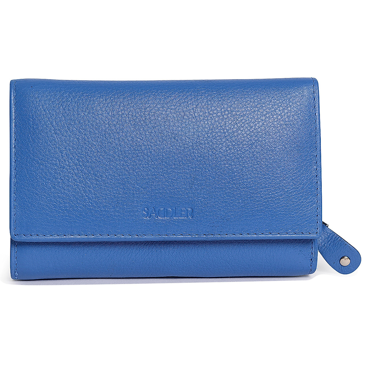 SADDLER Womens Luxurious Leather Trifold RFID Protected Wallet Clutch Purse with Zipper Coin Purse | Designer Multi Credit Card Holder for Ladies | Gift Boxed - Blue