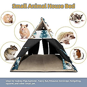 enheng Small Pet Hideout Christmas Tree & Raindeer Hamster House Guinea Pig Playhouse for Dwarf Rabbits Hedgehogs Chinchillas