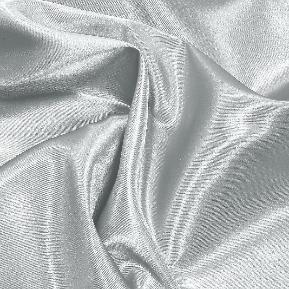 NSGZ Silver Grey Satin Fabric by The Yard, 2 Yards 60" Wide Silky Fabric, Solid Satin Cloth Fabric for Bridal, Wedding, Dress, Crafting, Decoration