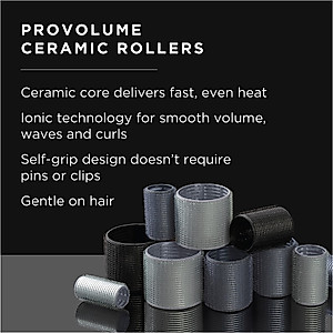 Fromm ProVolume 2" Self-Grip Ceramic Ionic Thermal Hair Rollers, 3 Count Large Salon Quality Hair Curlers for Medium and Long Hair, Blowouts, Curtain Bangs
