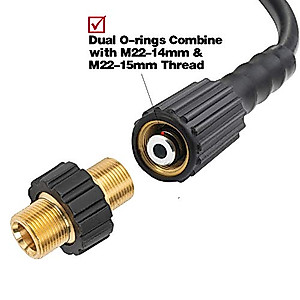 Xiny Tool Pressure Washer Adapter Set, Quick Disconnect Kit with M22 Metric Male Thread Quick Connector, M22 Swivel to 3/8'' Quick Connect, 3/4" to Quick Release, 8 Pack
