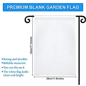 Tatuo Blank Garden Flags DIY Lawn Garden Flags Polyester White Banners Flag Yard DIY Decorative Flag for Indoor Outdoor Courtyard Decorations, 11.8 x 17.7 Inches (24)