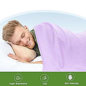 PiccoCasa Cooling Blanket All Seasons Breathable for Hot Sleepers, Soft and Lightweight for Bed, Sofa Thin Blanket Summer Keep Cool Full 79"x90" Lavender