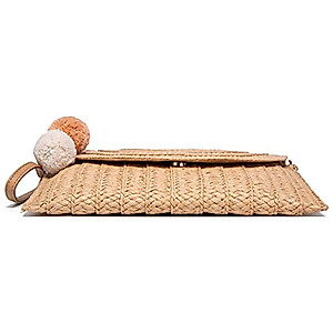 Straw Clutch For Women, Womens Summer Straw Clutch Bohemian Beach Hand Wrist Clutch(AKhaki)