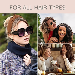 Sept Montagne Top Knotted Headband for Women Trendy 4 Pack, Wide Head Bands for Women's Hair Knotted, Chunky Cute Women's Headbands Fashion, Black Brown Leopard