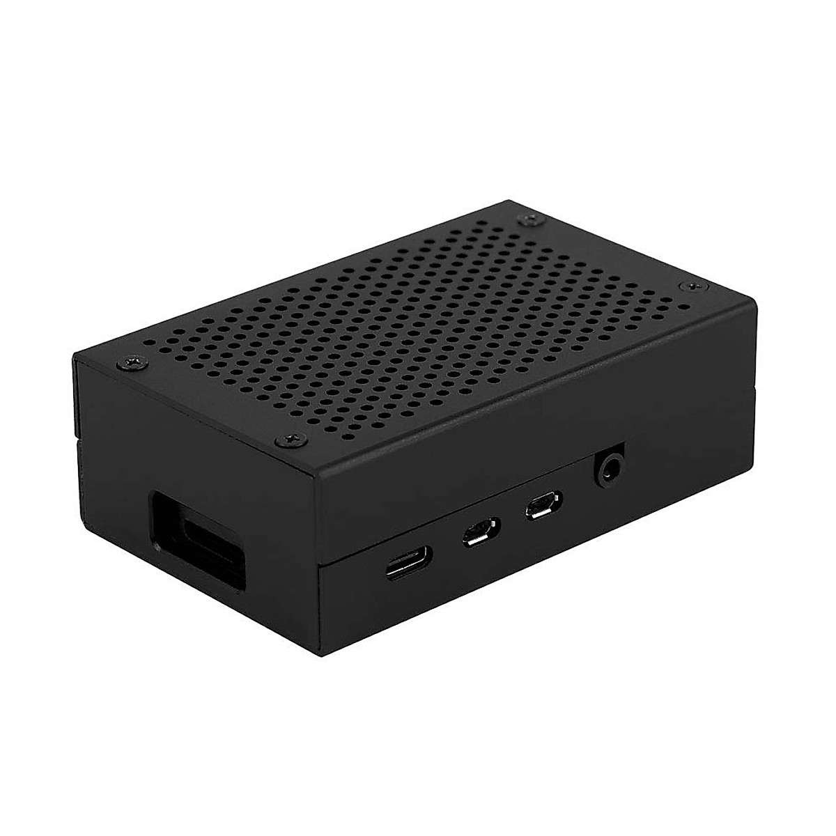 ZkeeShop Protective Case Aluminum Case with Heatsink Compatible for Raspberry Pi 4 Model B (Not Include Raspberry Pi Board) (Black)