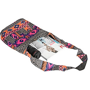 Tribe Azure Fair Trade Crossbody Handwoven Thick Cotton Shoulder Bag Shopping Market Purse Pink Casual Boho Roomy Spacious