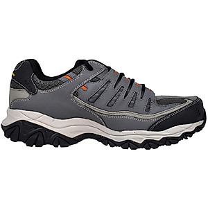 Skechers Men Cankton Athletic Steel Toe Work Sneaker, Charcoal/Orange, 11 M US