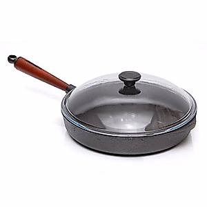 SKEPPSHULT Frying Pan with Wooden Handle and Glass Lid 28 Cm Black