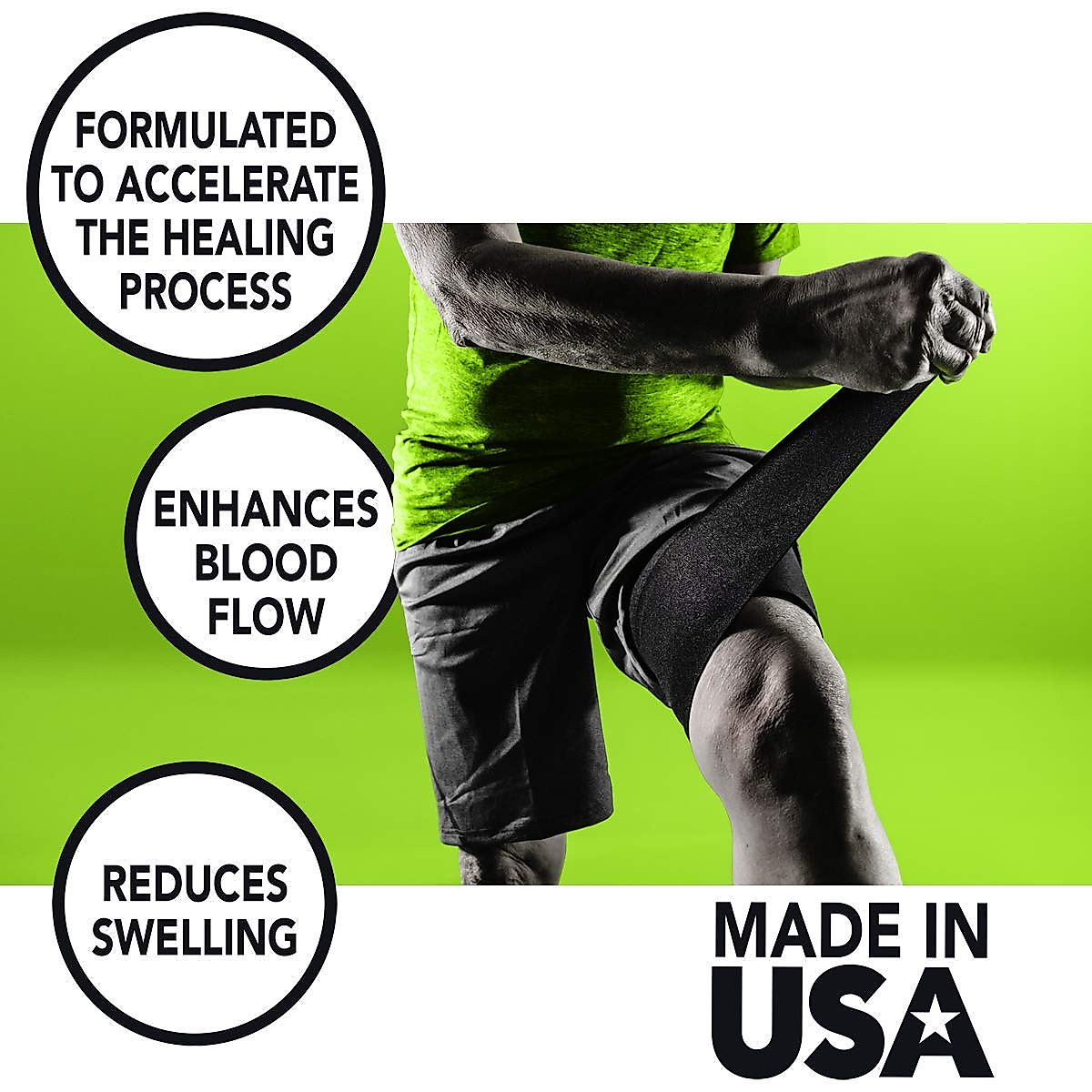 STRIVE Compression Infrared 6"x60" Therapy Wrap for Wrist, Arm, Leg, Ankle, Elbow. Enhances Blood Flow, Reduces Swelling, Accelerates Healing. Black, Made in the USA