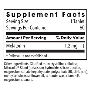 Allergy Research Group Slow Motion Melatonin - Sleep Aid, Low Dose, Lipid Matrix, 1mg Supplement, Pure, Hypoallergenic, Scored Tablets - 60 Count