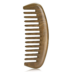 BESTOOL Wide Tooth Comb，Extra Large Sandalwood Wide Tooth Comb 100% Natural Sandalwood Comb Detangler for Curly Long Thick Wet or Dry Hair Anti-static