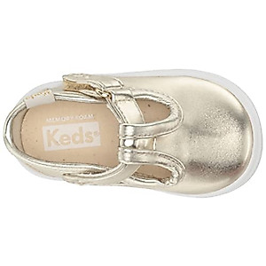 Keds Baby Champion LACE Toe Cap Tstrap Sneaker, Champagne Metallic, 3 US Unisex Infant