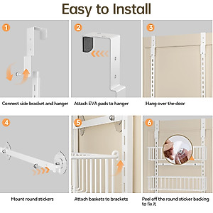 Delamu Over the Door Pantry Organizer, Adjustable 8-Tier Pantry Door Organizers and Storage, Hanging Spice Rack Shelves for Home & Kitchen, Metal Cabinet Door Organizer, Laundry Room Organization
