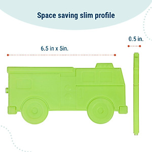 Wildkin Kids Ice Packs (4 Pack) – Slim, Reusable, Keeps Lunch Cool for School/Travel - Fire Truck