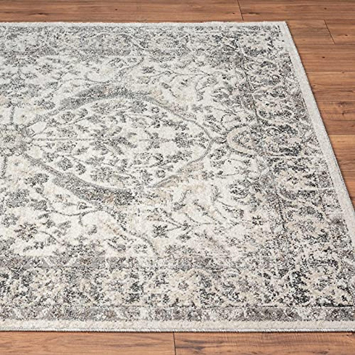 LUXE WEAVERS Euston Collection 8060 Silver 6x9 Modern Oriental Area Rug