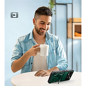 FNTCASE for Google Pixel 8-Pro Case: Military Grade Drop Proof Protective Rugged Pixel 8pro Cell Phone Cover with Kickstand & Slide | Shockproof Matte Heavy Duty Protection Tough Cases 6.7''- Green