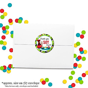 Thank You Soy Much Sushi Appreciation & Encouragement Sticker Labels, 40 2" Party Circle Stickers by AmandaCreation, Great for Teachers, Co Workers, Employees and Anyone Who Needs to Feel Appreciated