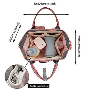 Lmbabter Baby Diaper Bag Backpack Waterproof Multi-Function Convertible Mini Smart Diaper Bag Backpack for Outdoor (Pink)