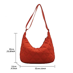 Quilted Crossbody Bags for Women Puffy Tote Bag Quilted Purse Trendy Purses for Women 2022 Quilted Tote Bag (Black)