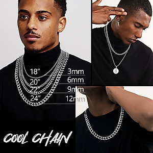 PROSTEEL Stainless Steel Necklace Chains 28 Inch Long Necklaces Mens Jewelry