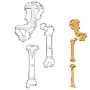 Set of 3 cookie cutters (Designs: Hip, Femur & Tibia Bone), 3 pieces - Bakerlogy