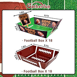 Gatherfun Football Party Supplies Kit for 36: Large Football Food Plates, Disposable Bowls,Nacho Trays - Ideal Football Party Decorations and Favors for Birthday and Tailgate Partie