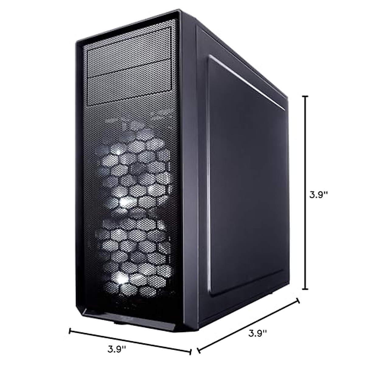 Fractal Design Focus G - Mid Tower Computer Case - ATX - High Airflow - 2X Fractal Design Silent LL Series 120mm White LED Fans Included - USB 3.0 - Window Side Panel - Black