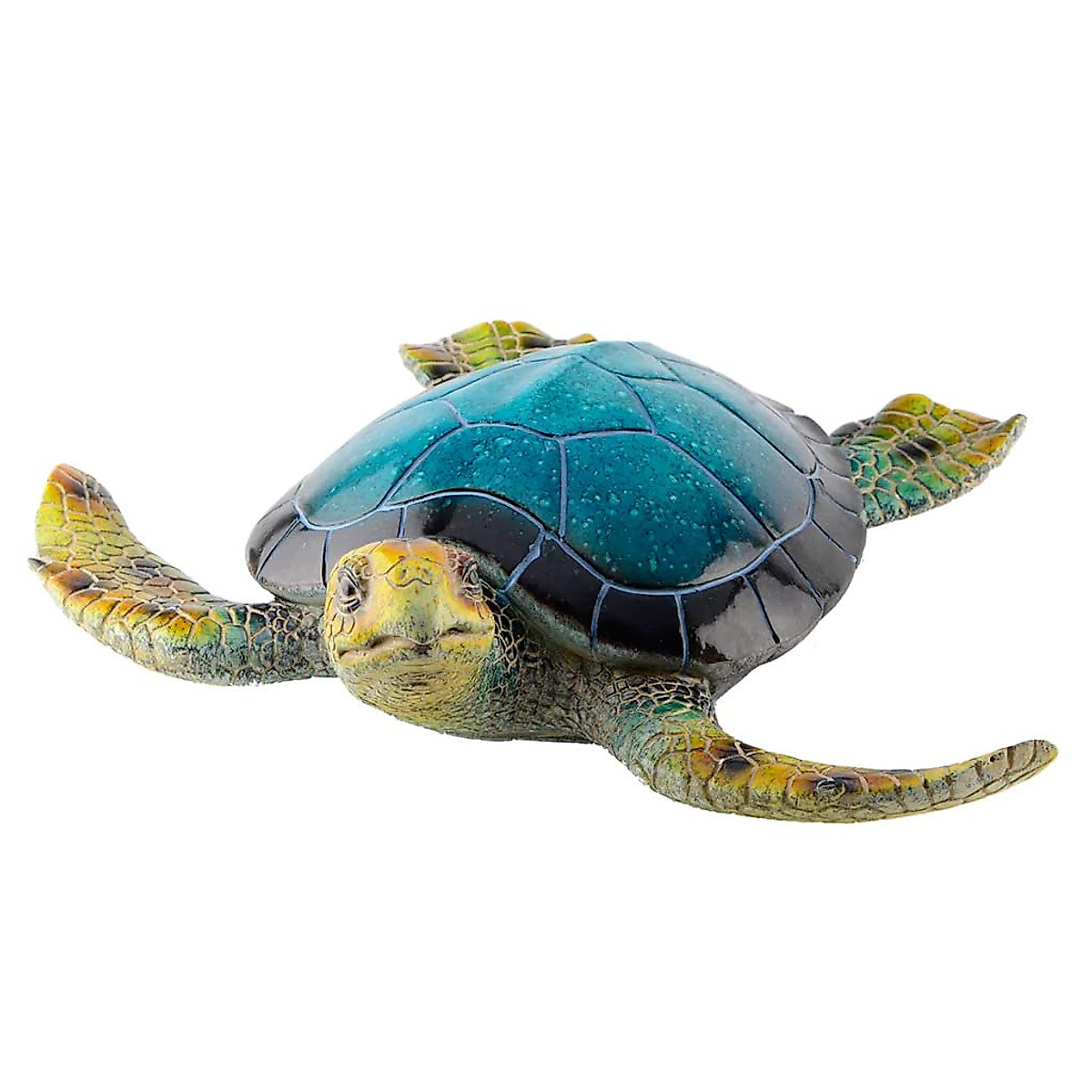 Corner Merchant Sea Turtle Statue Garden Decor, Tabletop Wall Hanging Sea Turtle Sculpture Measures 16 in x 15 in