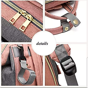 Uawesome Diaper Bag Backpack, Baby Bags, with Bottle Bag, USB Charging Port, Water Resistant and Stylish (Pink)