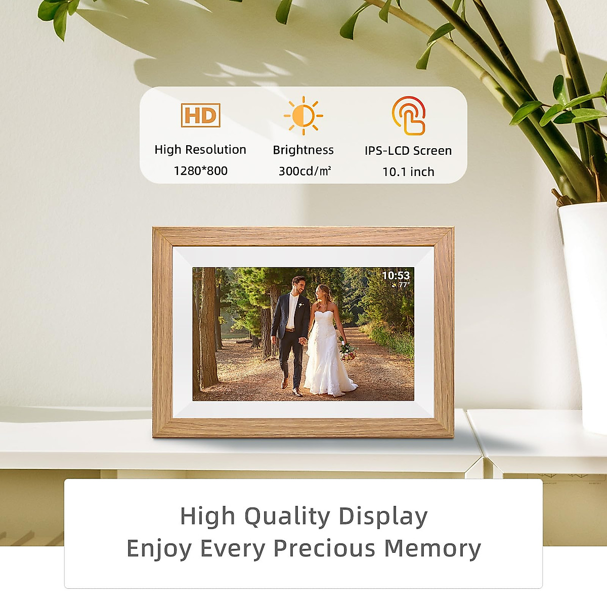 Eptusmey WiFi Digital Picture Frame with 32G Storage, 11.5" Digital Photo Frame with Load from Phone Capability, Share Photo via Frameo APP, Video Display, Gift for Mom, Log Color