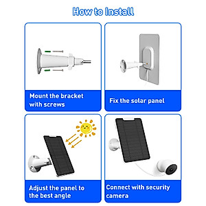 Premium Solar Panel for Google Nest Camera, 5W Camera Solar Panel Power for Google Nest Cam Outdoor & Indoor (Battery Version), Special Made for Google Nest Cam, IP65 Waterproof, w/ 13ft Cable, 4 Pack
