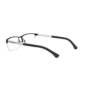 Emporio Armani Men's EA1041 Rectangular Sunglasses, Rubber Black/Demo Lens, 55 mm