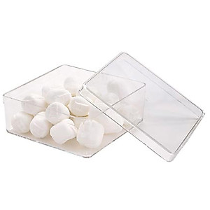 Pioneer Plastics 006C Clear Extra Small Square Plastic Container, 2.875" W x 2.875" D x 1.0625" H, Pack of 12
