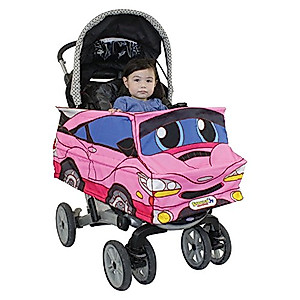 Pink Car Stroller Costume Turns Stroller Into a Baby, Toddler Ride On Car Toy