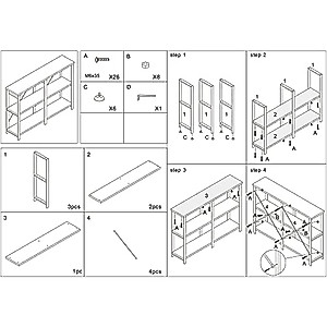 Coral Flower Washed Oak Square Side Shelf for Living Room, Wood and Metal Nightstand，End Table with Storage, Light oak