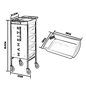 JF-XUAN Cart Hospital Trolley, Medical Supplies Rack,Medical Cart Tool 3 Tier Hotel Catering Cart with Handle, Plastic Cleaning Service Rolling Trolley Dining Cart for Restaurants, 40-50Kg Load Capaci
