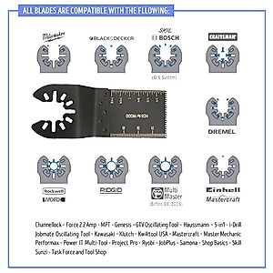 Mixed Wood Oscillating Multitool Saw Blade Set Fits Fein Multimaster, Porter Rockwell Cable,Black & Decker,Bosch Craftsman,Ridgid Ryobi,Makita Milwaukee,Dewalt, Chicago (12 PCS)